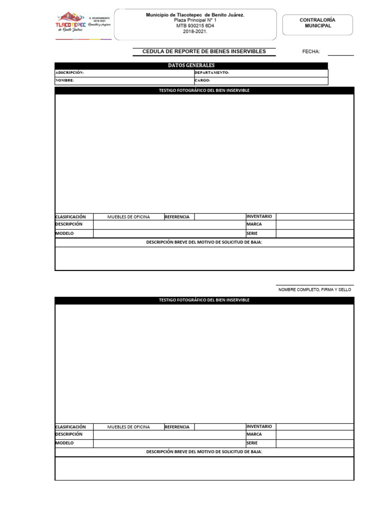 1 Formato para Dar de Baja Bienes Muebles | PDF