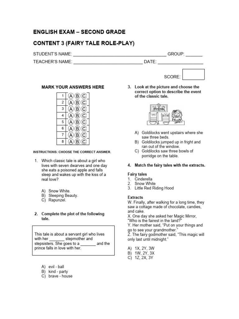 2GC3 Role Play - Test - 2023-2024 | PDF | Snow White | Fairies