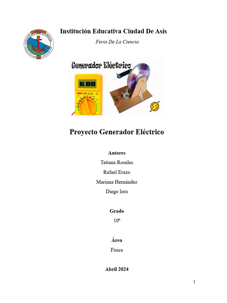 Proyecto de Fisica | PDF | Generador eléctrico