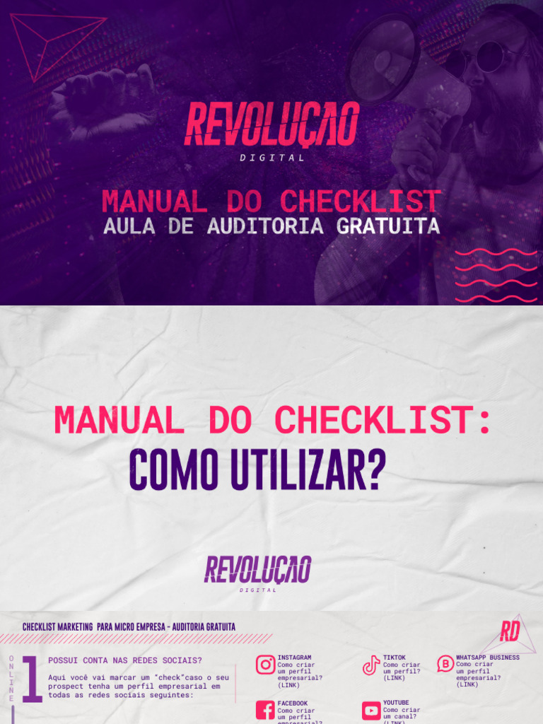 MANUAL DO CHECKLIST - Aula 7.1.6 | PDF | Marketing | Rede social