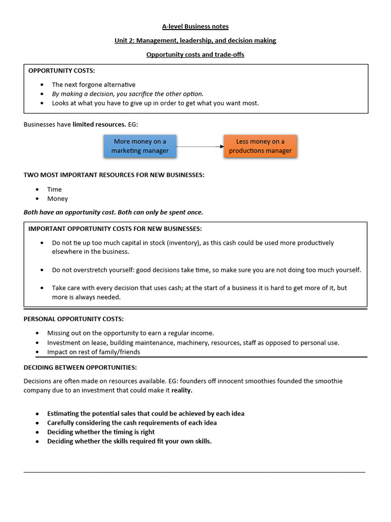 03 Opportunity Costs and Trade-Offs | PDF | Opportunity Cost | Trade Off