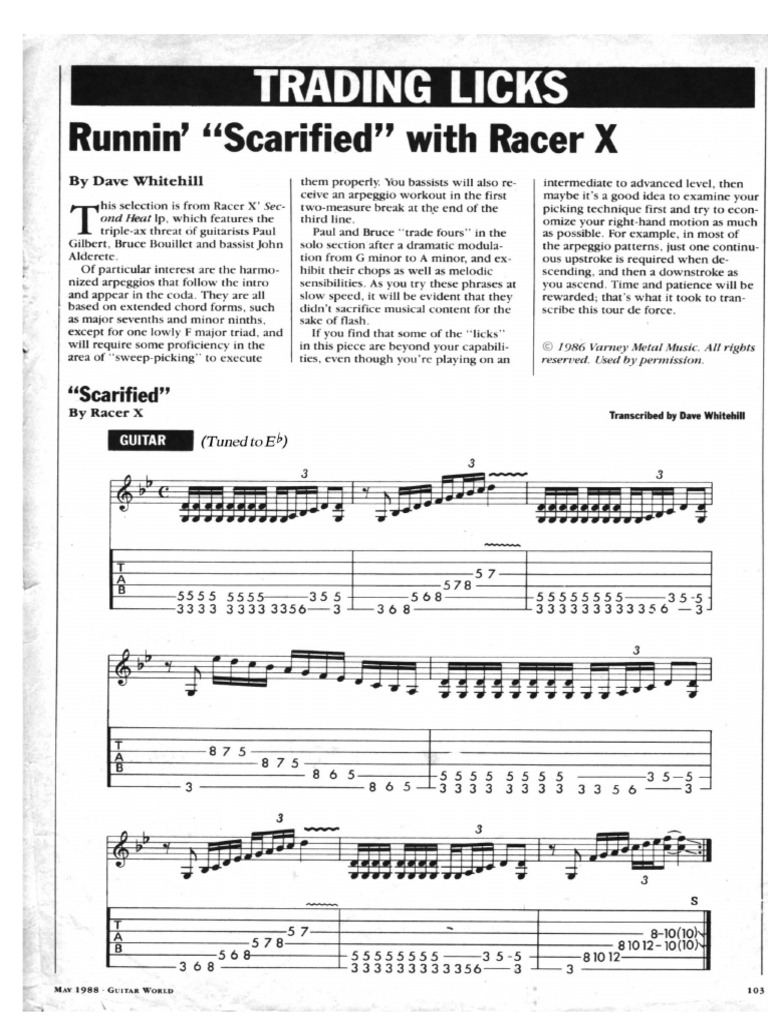 Racer X - Scarified - Full TAB | PDF