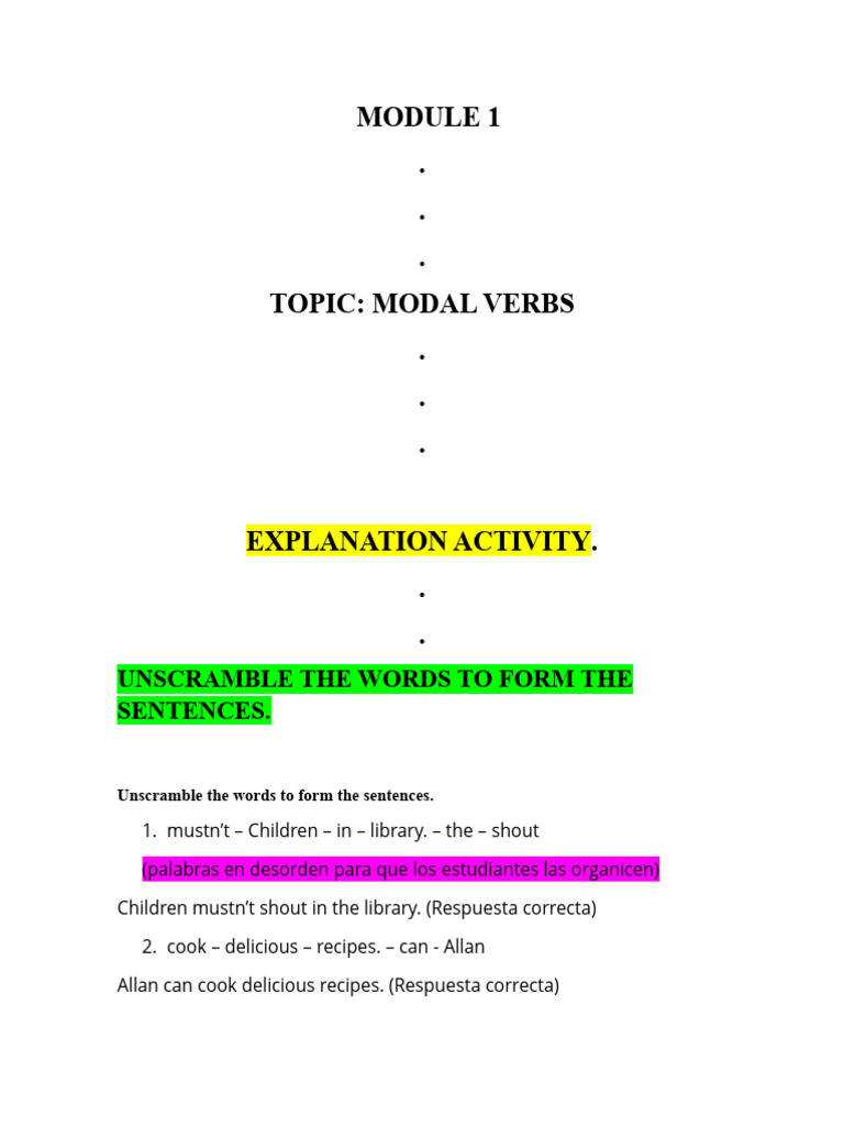 TOPIC_MODAL_VERBS | PDF | Grammar | Morphology