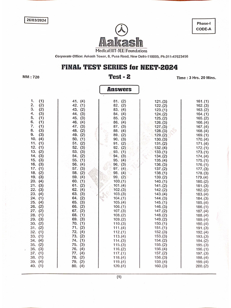 FTS - 02 ( Code- A) answe5kc5jf | PDF
