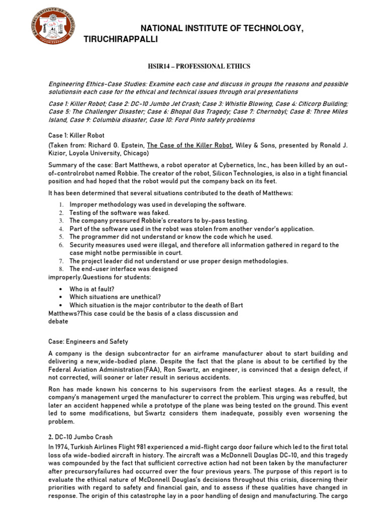 Case Studies HSIR | PDF | Space Shuttle Challenger Disaster | Space Shuttle