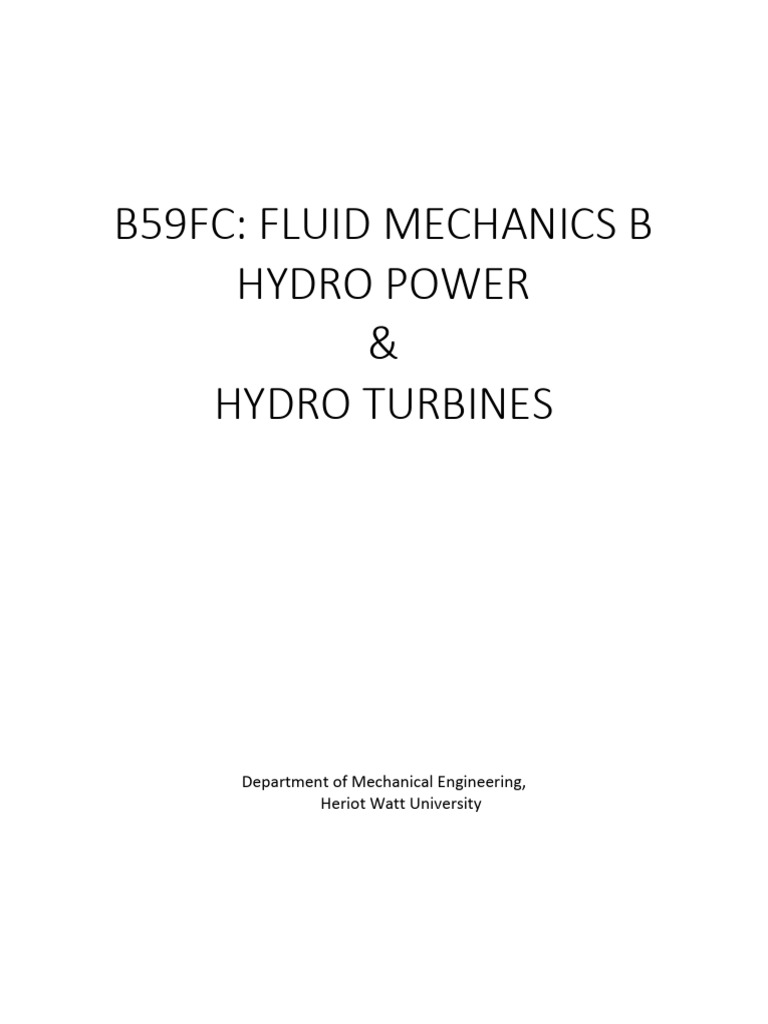 Hydropower and Hydroturbines - Student Handout | PDF | Turbine | Fluid Dynamics