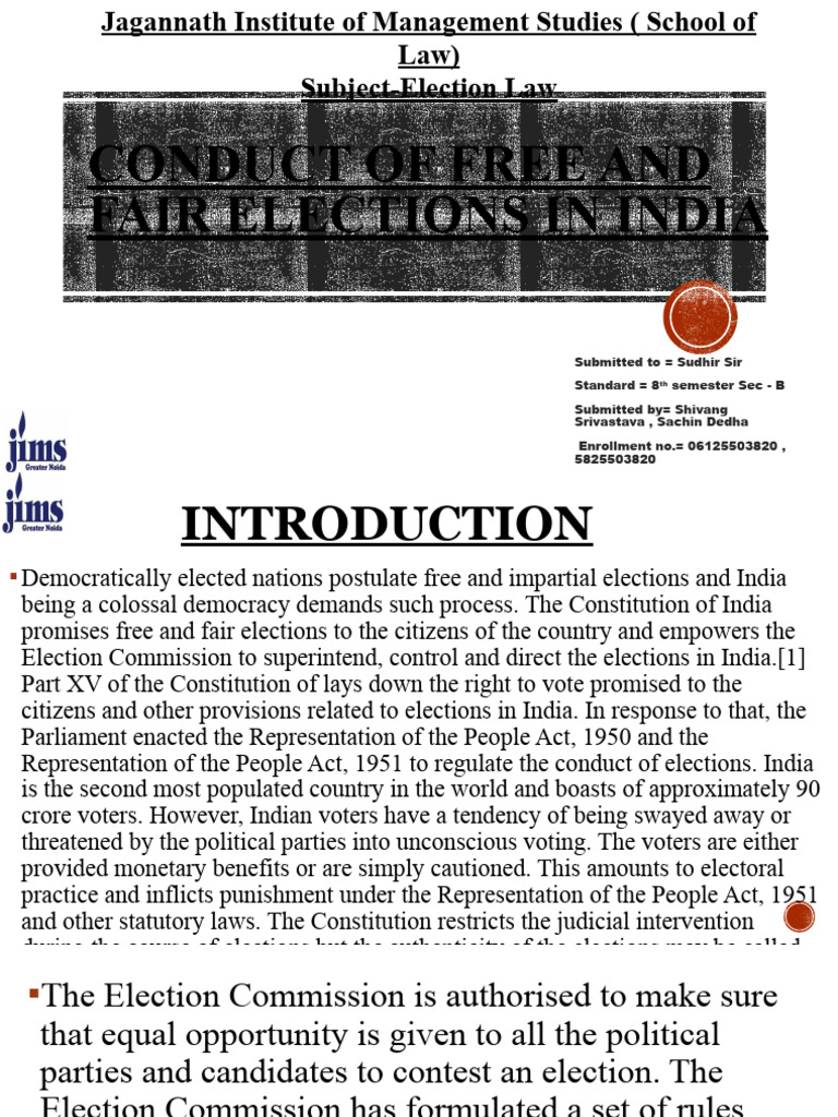 Conduct of Free and Fair Election | PDF | Accountability | Group ...