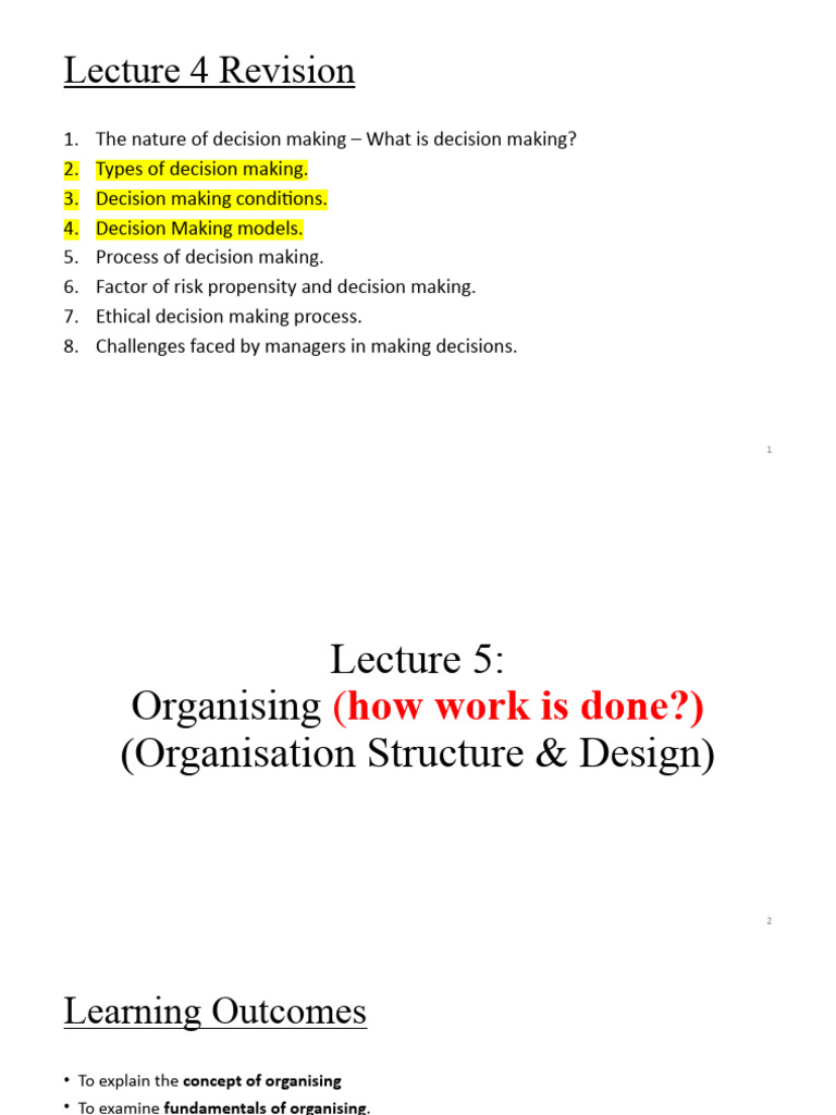 5d. MGT101 WK5 Lecture 5 Class Sketch Notes v2 | PDF | Organizational ...