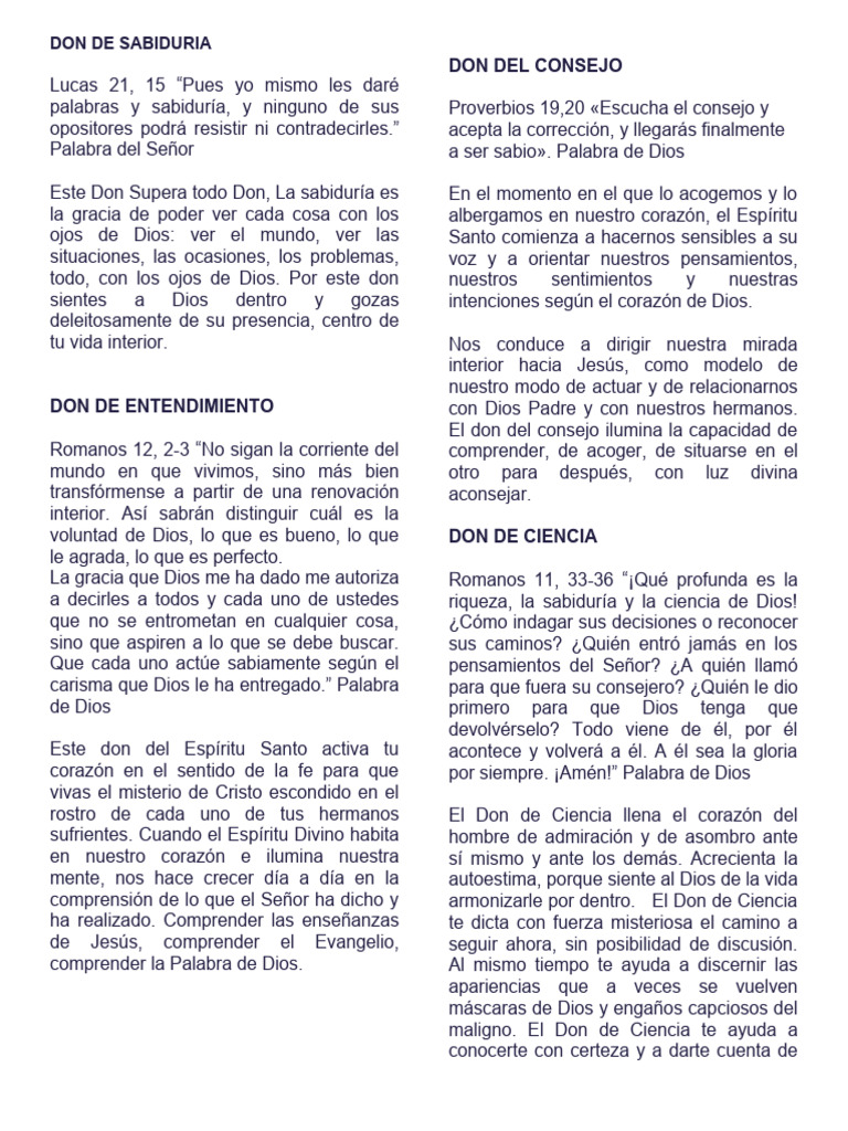 Dones | PDF | Amor | Sabiduría