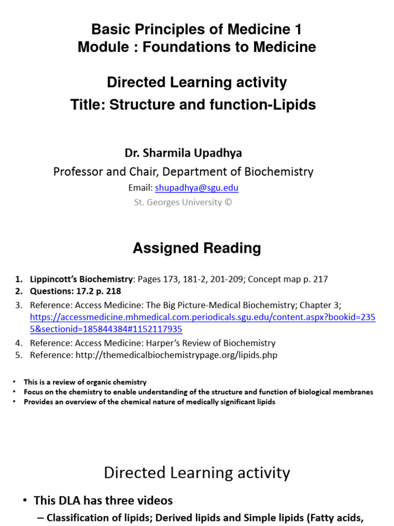 Structure and Functions of Lipids - Before Lecture 4 | PDF | Lipid | Fatty Acid