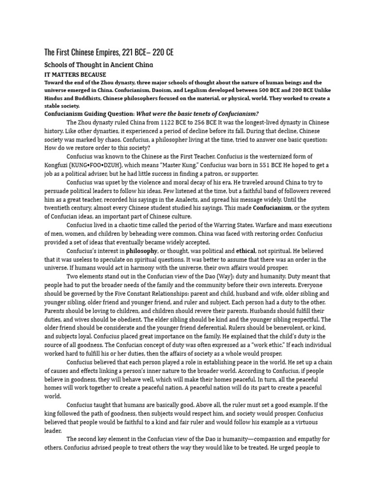 Qin & Han China Reading Essentials | PDF | Confucius | Confucianism