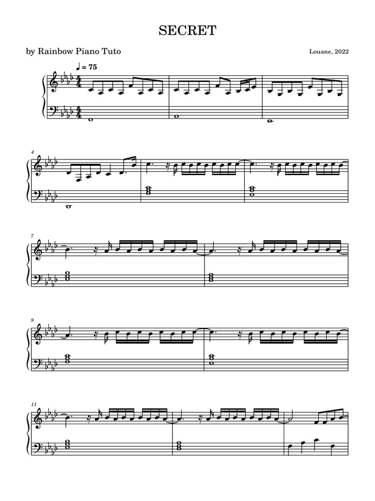 Louane's "Secret" Piano Tutorial | PDF