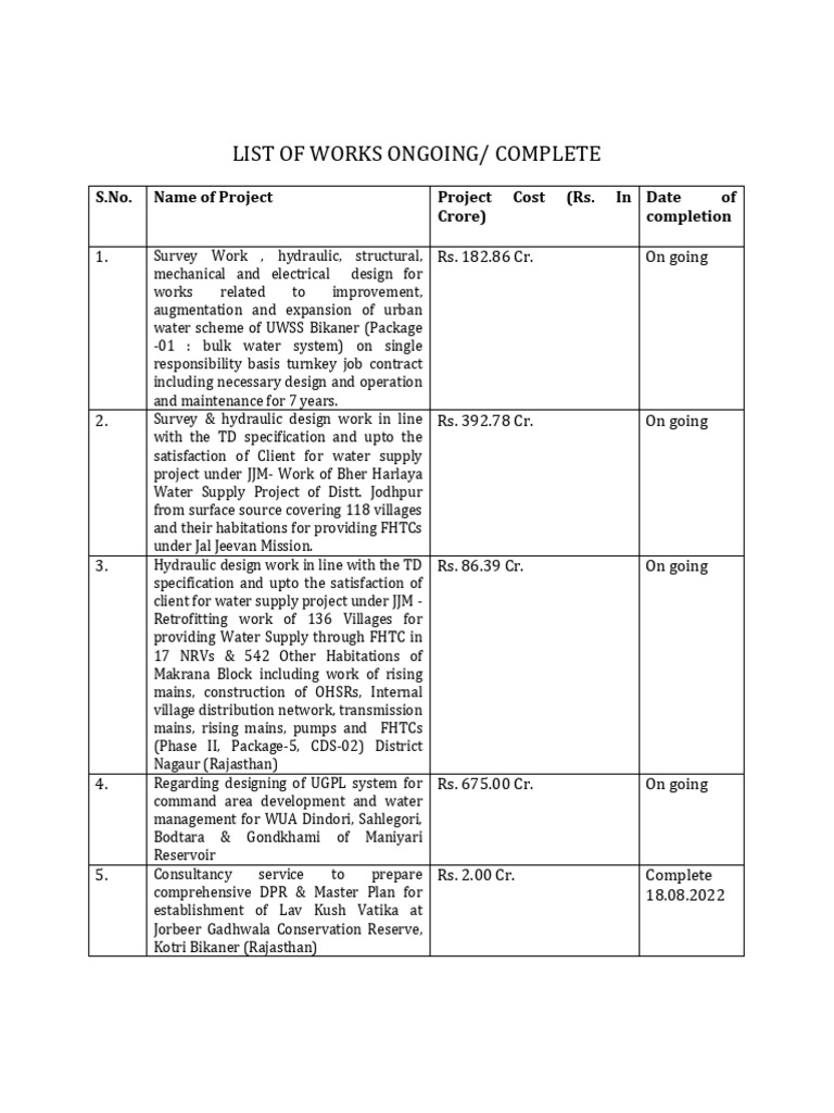 Executed Works | PDF | Sewerage | Hygiene