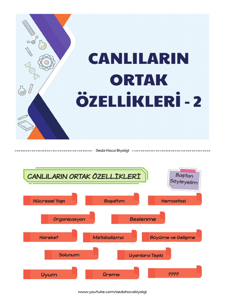 ?canlıların Ortak Özellikleri - 2 | PDF