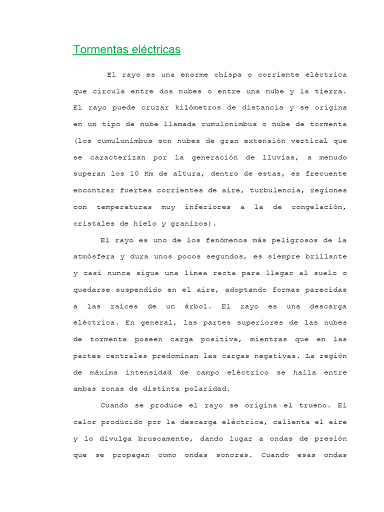 Características del rayo y trueno | PDF | Ciencia y matemáticas