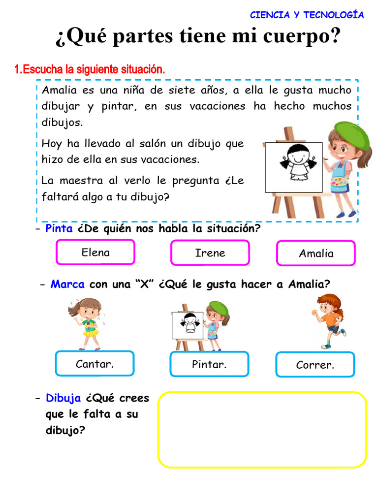 F. ¿Qué Parte Tiene Mi Cuerpo | PDF | Artes del Lenguaje y Comunicación ...