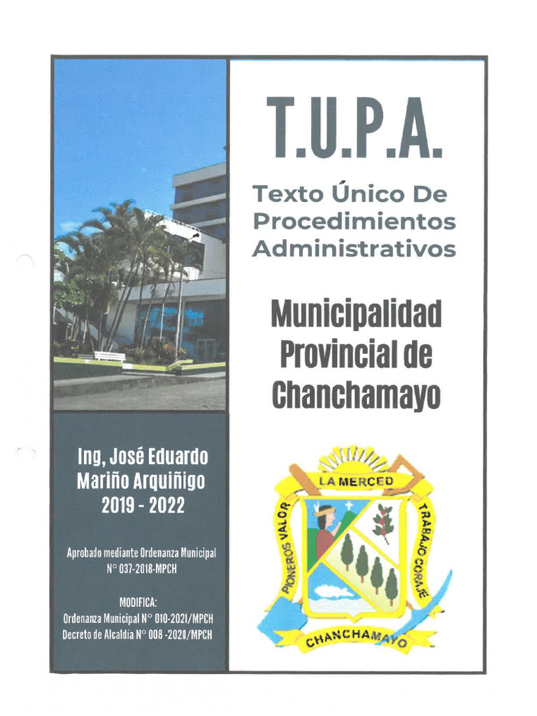 TUPA 2018 MUNICIPALIDAD DE LA MERCED CHANCHAMAYO | PDF | Apelación | Impuestos