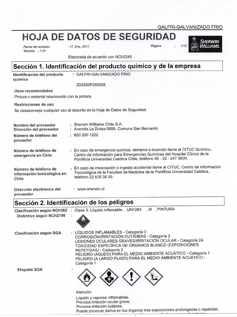 Ficha Tecnica Pintura de Cink (1066) | PDF