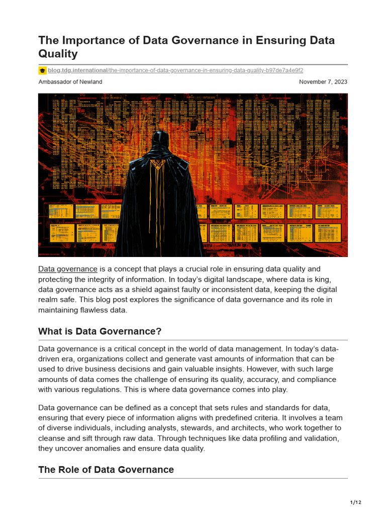 Blog - Tdg.international-The Importance of Data Governance in Ensuring ...