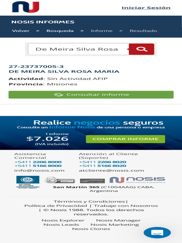 Datos de Personas – Empresas – DNI – Cuit – Cuil Informes Comerciales ...