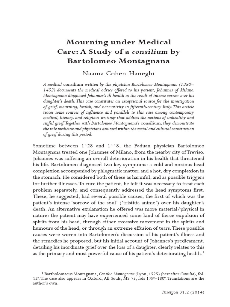 Mourning Under Medical Care A Study of | PDF | Grief | Medicine