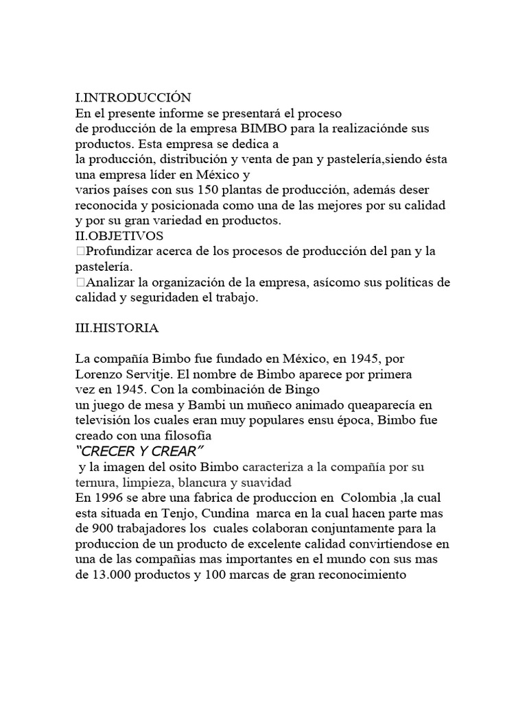 BIMBO | PDF | Business | Economias