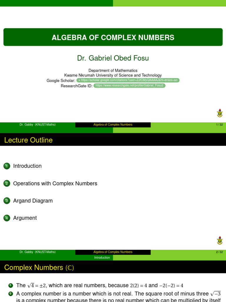 Complex Numbers 1 | PDF | Complex Number | Numbers