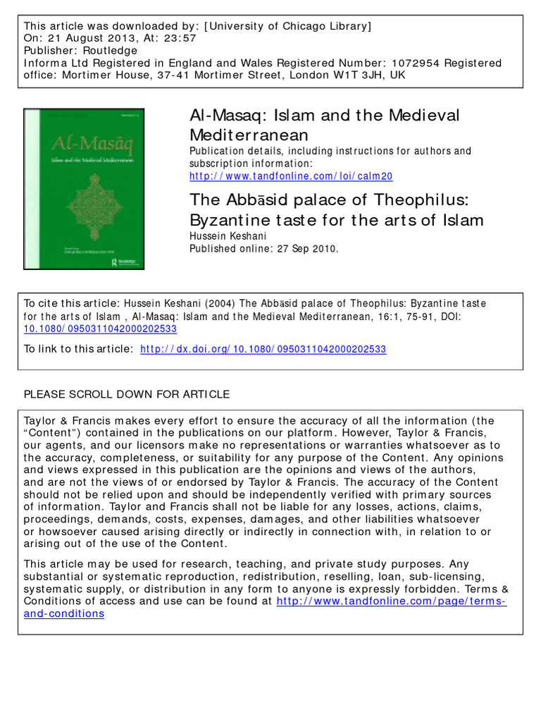 Keshani 2004 | PDF | Byzantine Empire | Baghdad