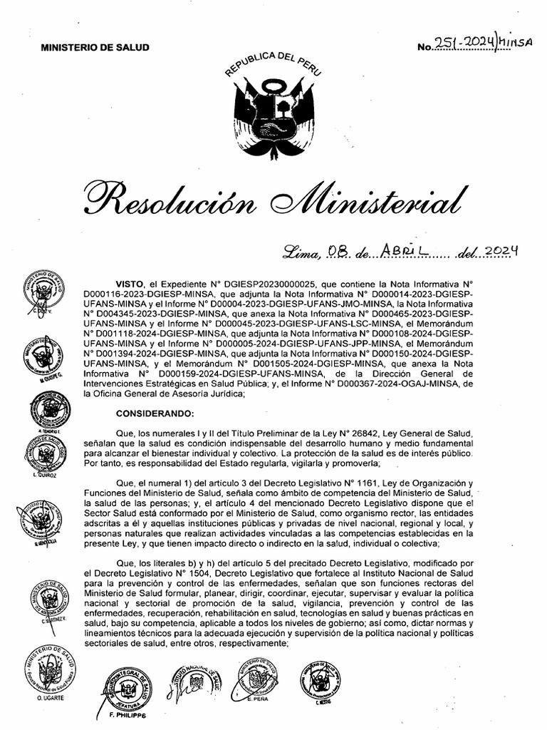 RM 251-2024 Minsa - Norma Técnica Anemia 2024 | PDF | Partería | Anemia