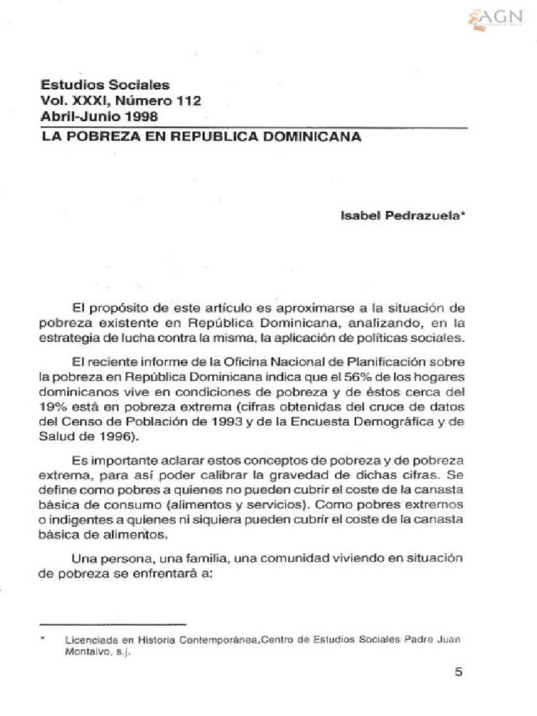 Admin, Contenido, La Pobreza en La República Dominicana | PDF | Pobreza ...