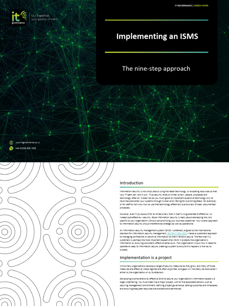 Implementing ISMS Nine Step Approach UK Jun 23 | PDF | Risk | Audit