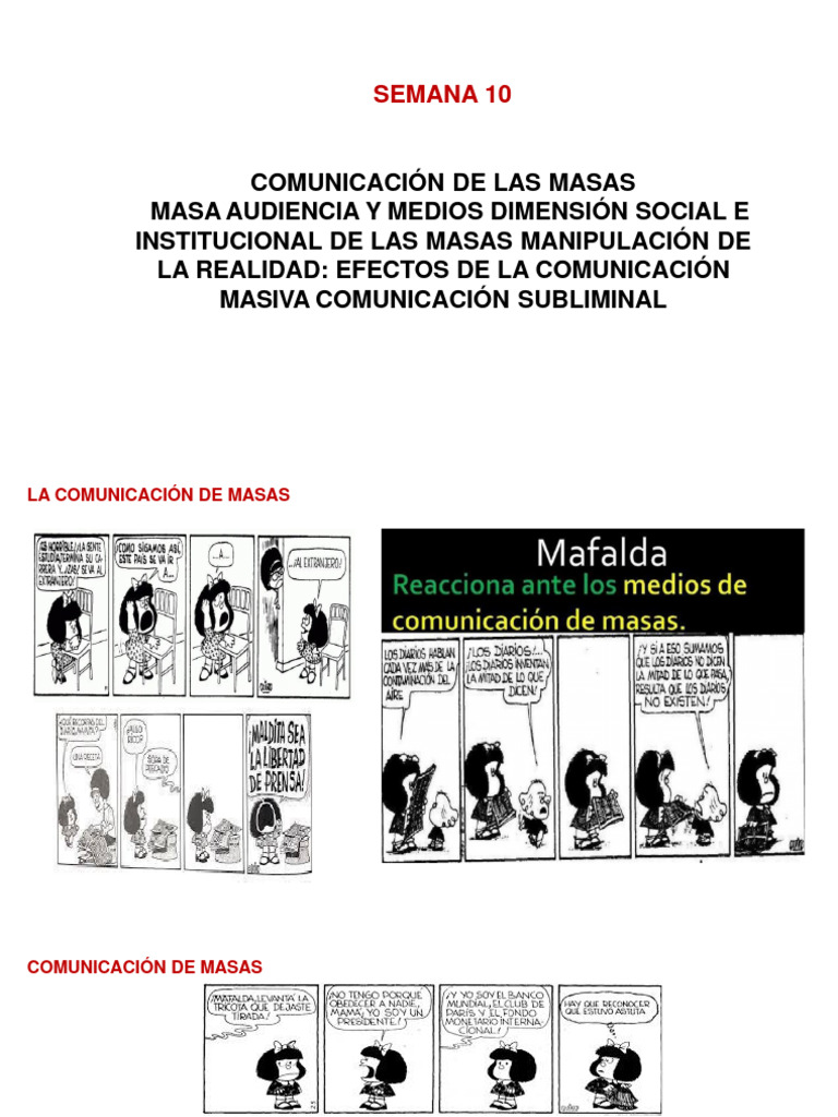 10 .COMUNICACION DE MASAS | PDF | Medios de comunicación en masa | Comunicación