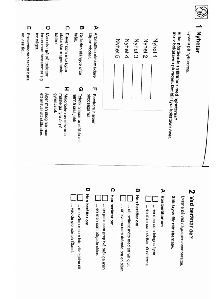 Höra, Sfi D-1 | PDF