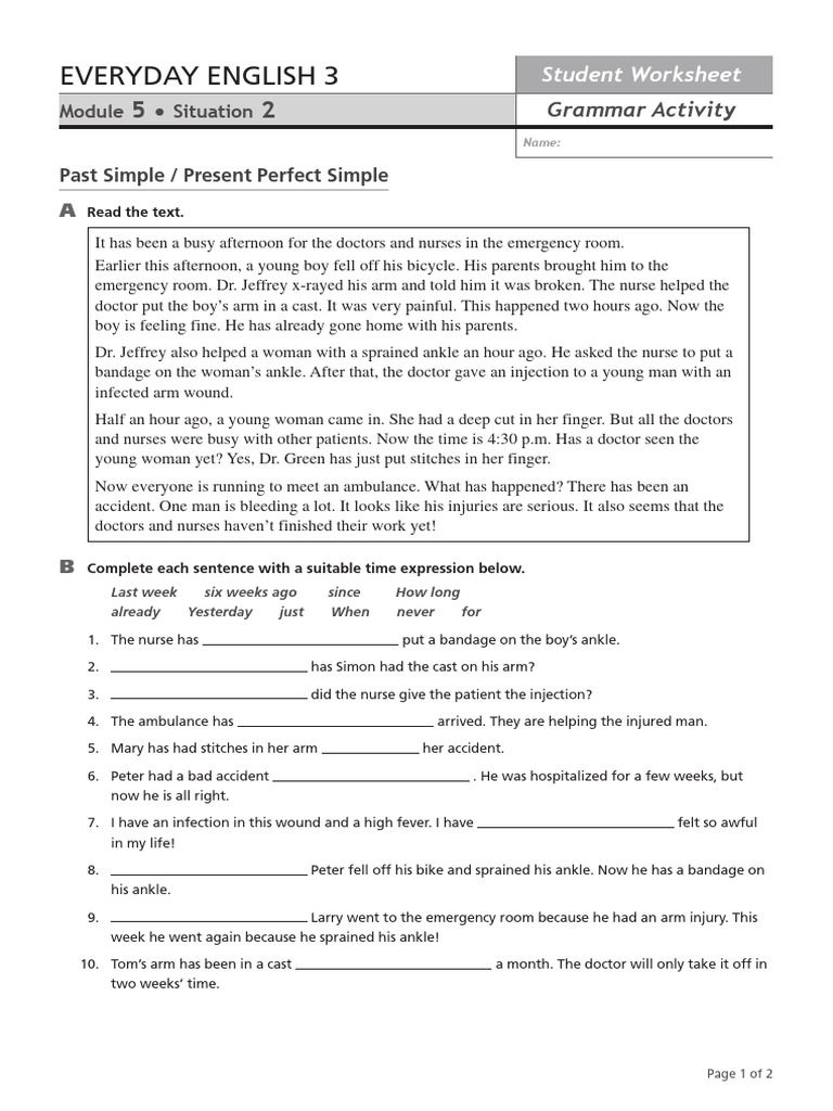 Past Simple Present Perfect Ex | Download Free PDF | Emergency ...