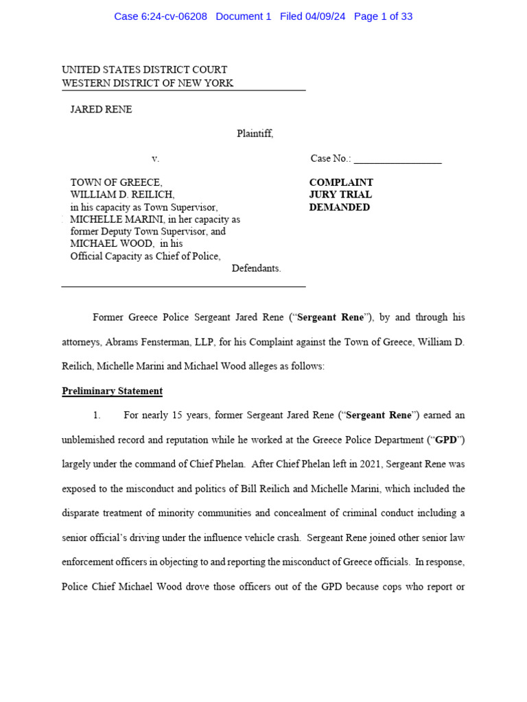 Jared Rene | PDF | Complaint | Employment