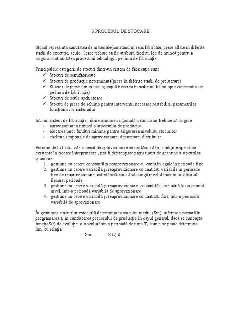 Procesul de Stocare | PDF