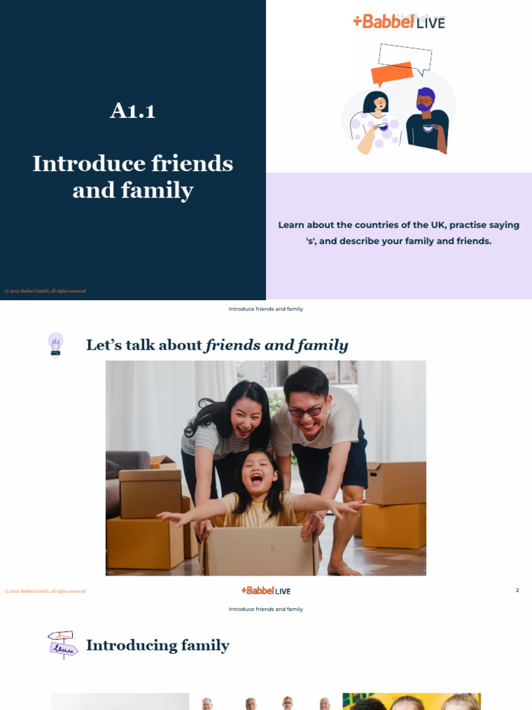 Introduce Friends and Family in English | PDF | Linguistics | Language ...