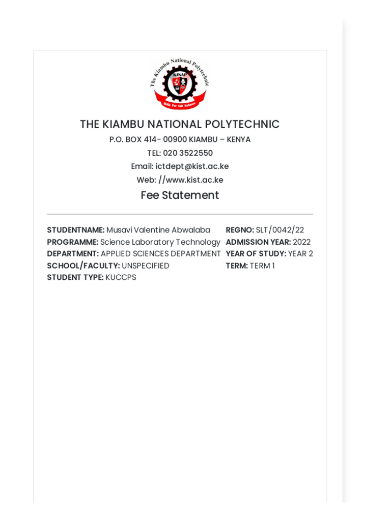 The Kiambu National Polytechnic | PDF | Business Economics | Banking