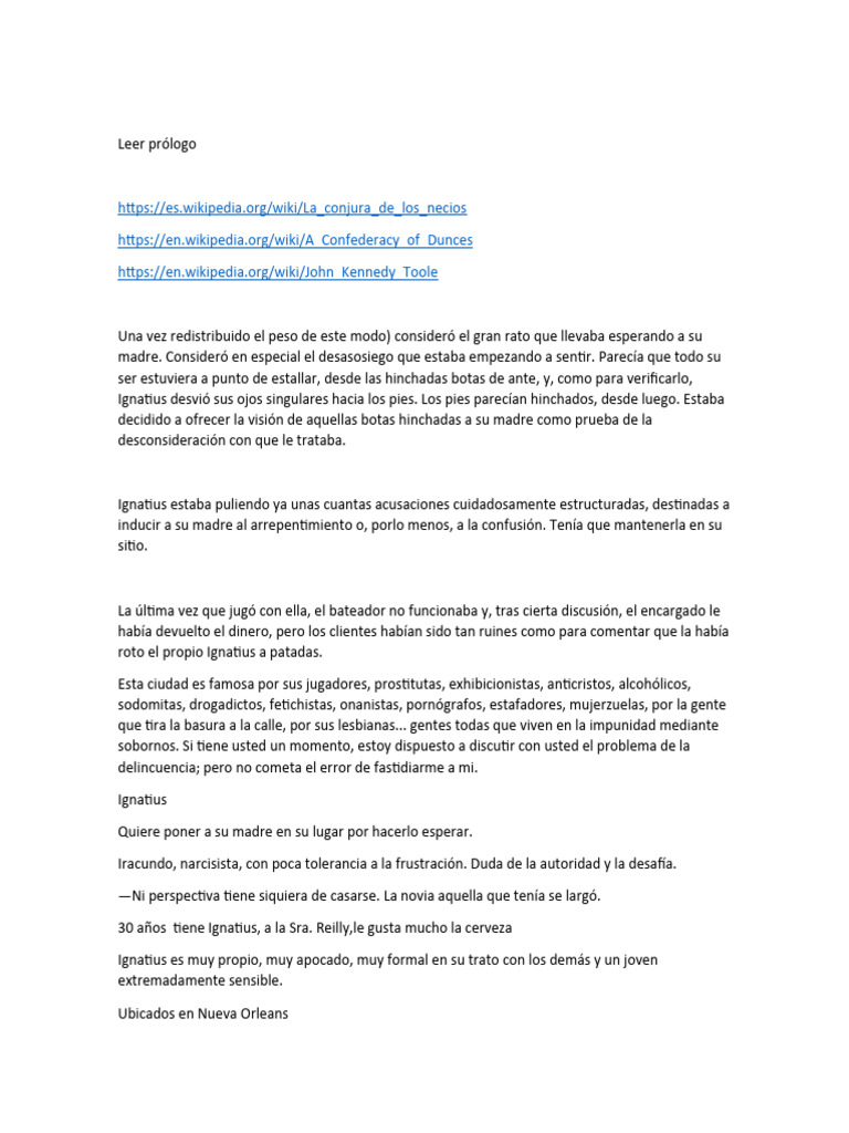 El Conjuro de Los Necios - Análisis. | PDF