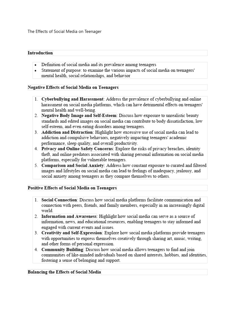 The Effects of Social Media On Teenager | PDF | Social Media | Popular ...