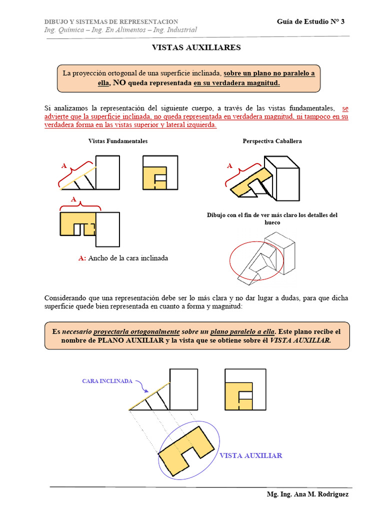 Vistas Auxiliares en Dibujo Técnico | PDF | Geometría