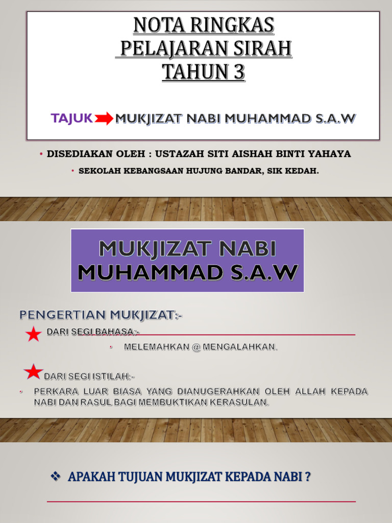 NOTA RINGKAS (Mukjizat Nabi) | PDF