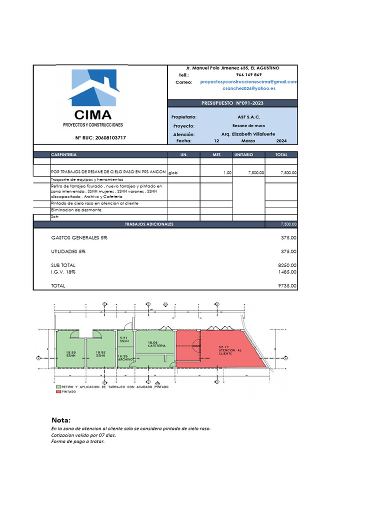 Resane de Cielo Raso en Ancon | PDF