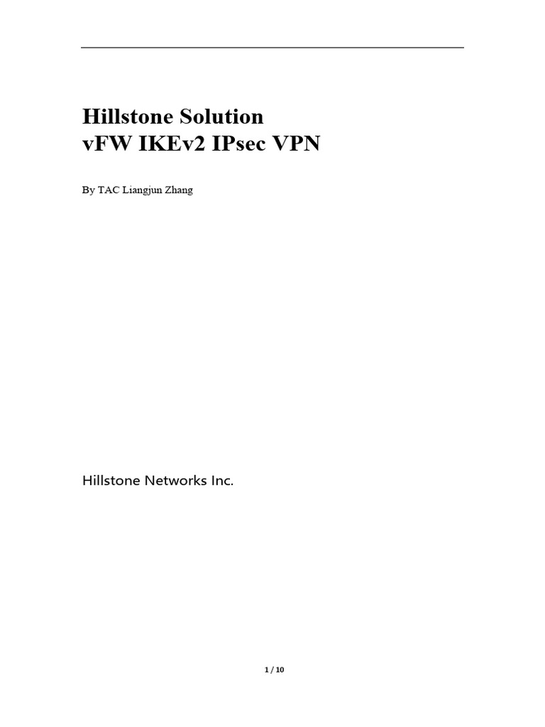 Hillstone Solution VFW IKEv2 IPsec VPN | PDF | Computer Science ...