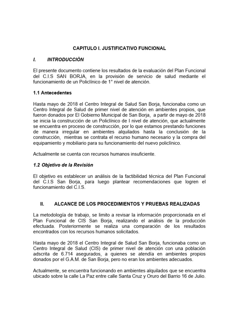 Plan Funcional Policlinico San Borja | PDF | Medicina | Hospital
