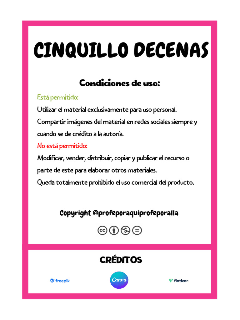 Cinquillo Decenas Resource | PDF