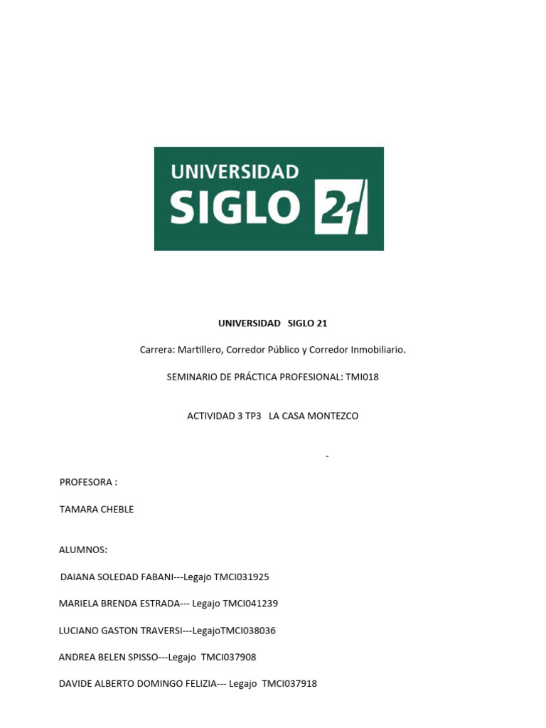 Tp3 La Casa Montezco 1 Pdf Subasta