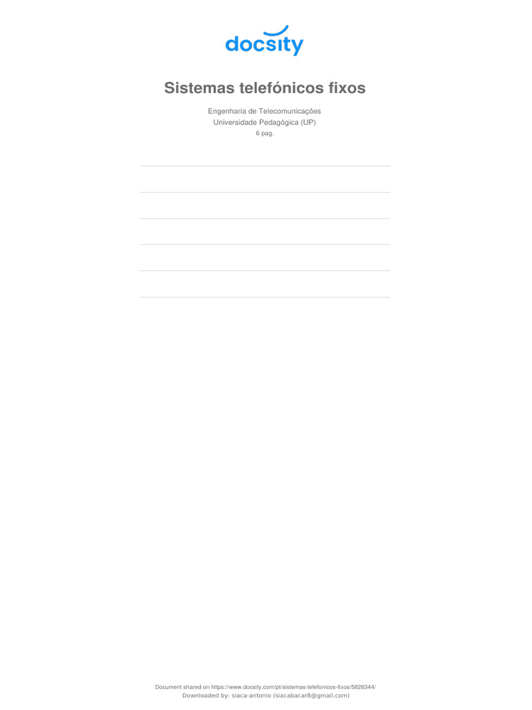 Docsity Sistemas Telefonicos Fixos | PDF | Rede de computadores | Central telefônica