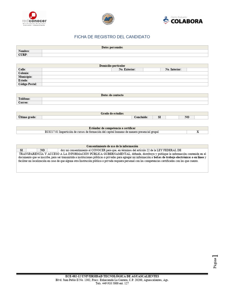 Ficha de registro - EC0217 | PDF | Informática