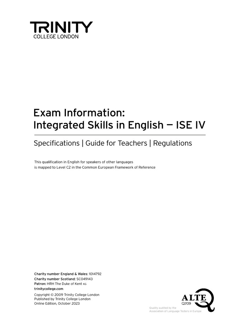 ISE IV Exam Information Booklet | PDF | English As A Second Or Foreign ...